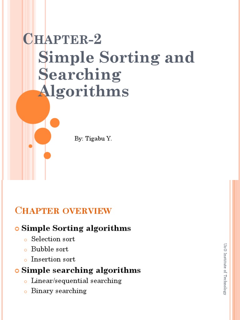 Hapter: Simple Sorting and Searching Algorithms | Download Free PDF | Time Complexity ...