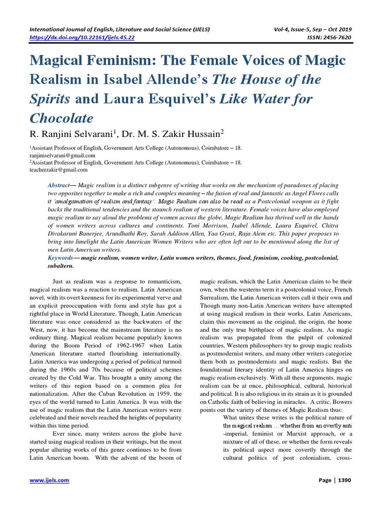 Magical Feminism: The Female Voices of Magic Realism in Isabel Allende ...