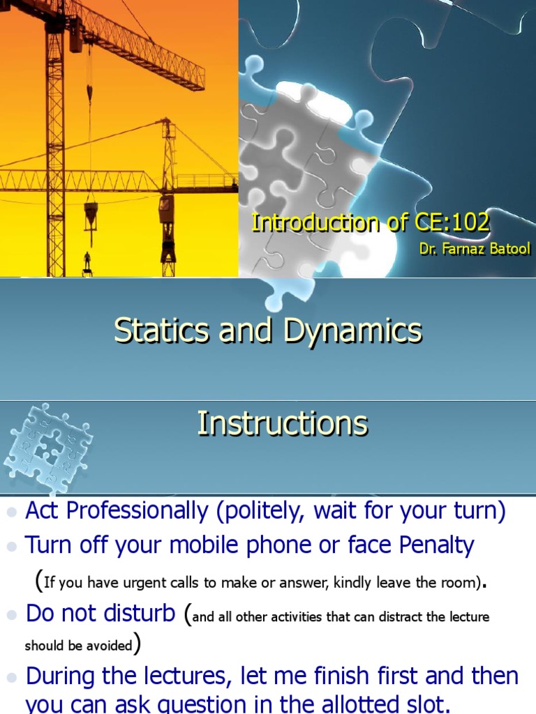 Introduction To Statics and Dynamics | PDF
