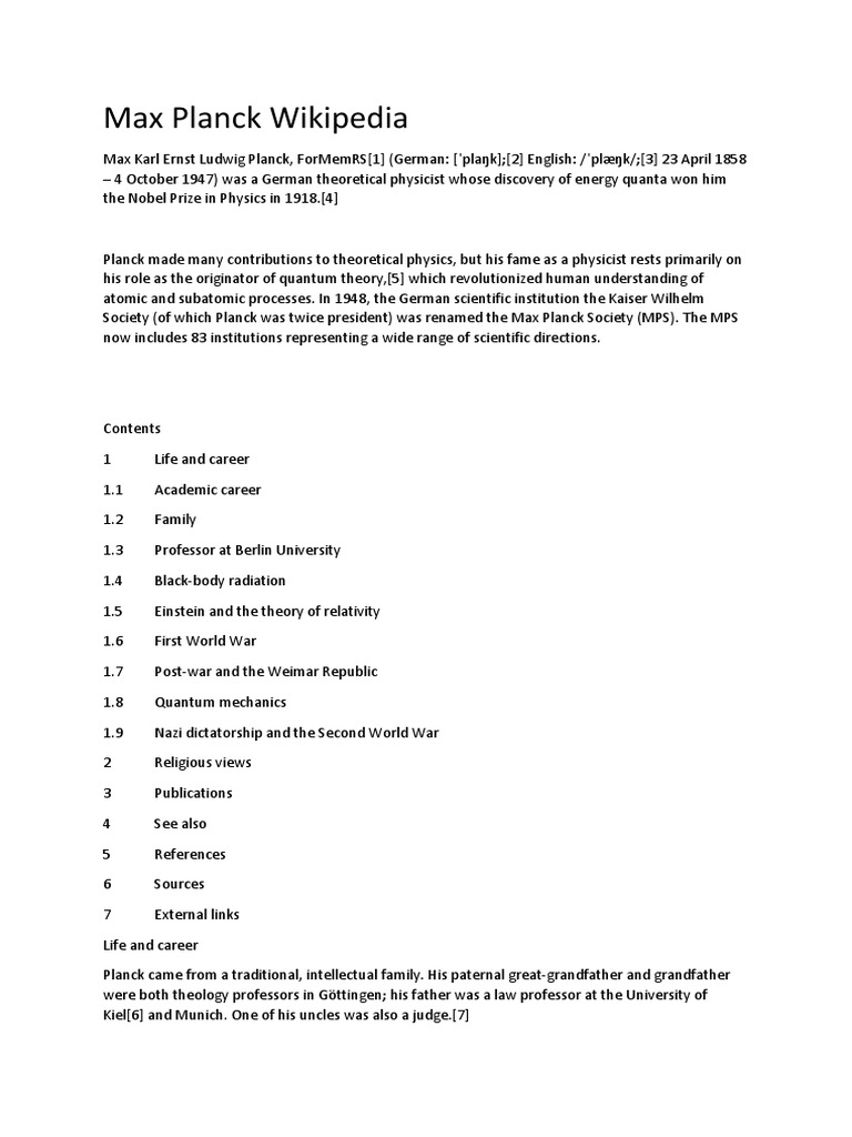 Max Planck | PDF | Quantum Mechanics | Photon