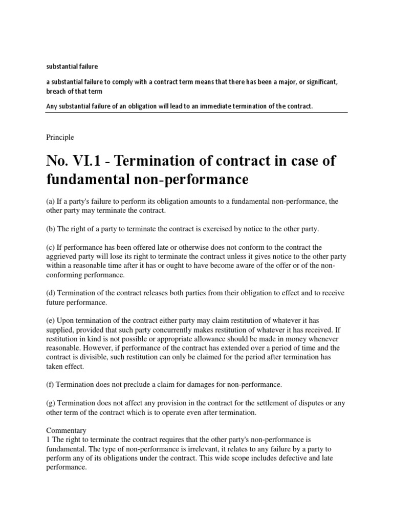 Substantial Failure | PDF | Breach Of Contract | Business Law