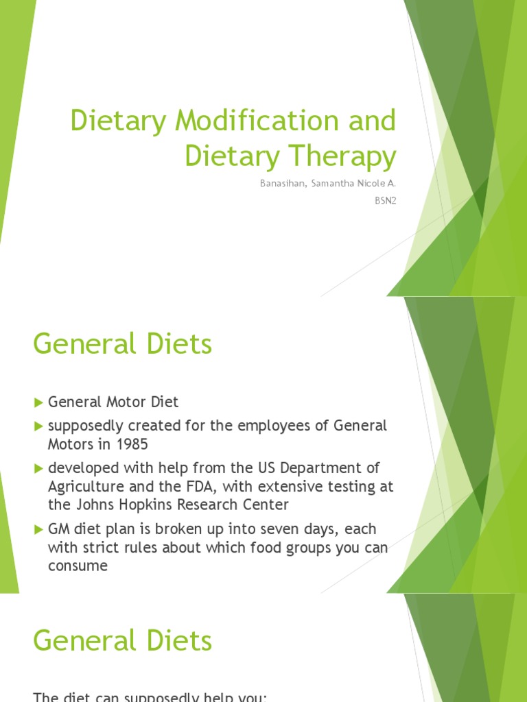 Dietary Modifications for Health Issues | PDF | Diet (Nutrition) | Diet ...