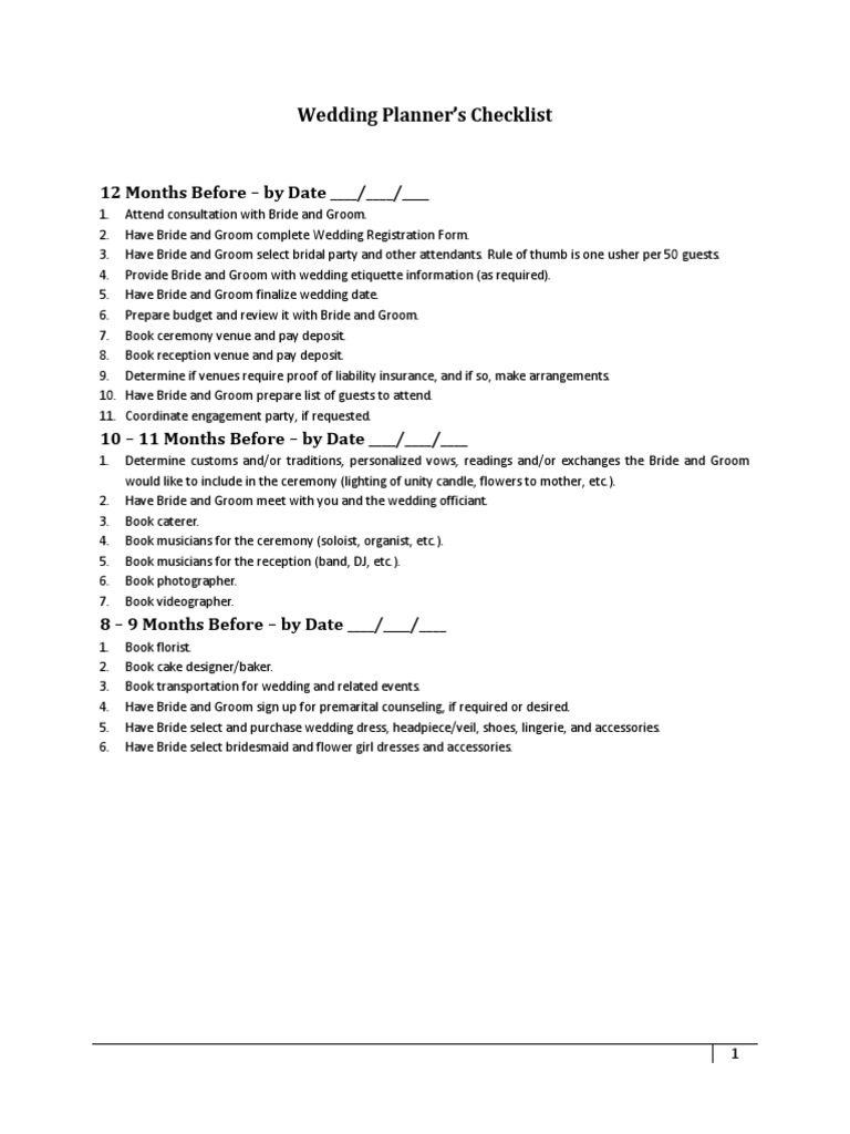 Ceklist Planning Pernikahan | PDF | Wedding | Bridesmaid