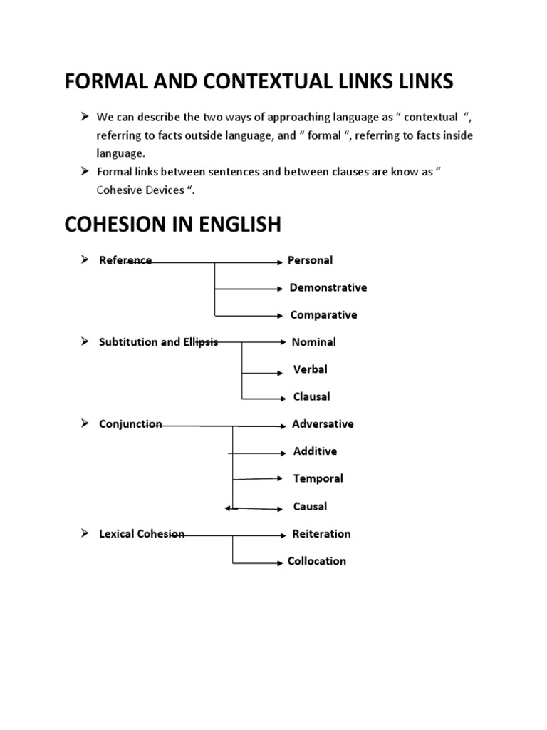 Formal and Contextual Links Links: Demonstrative Comparative | PDF ...