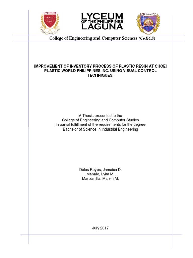 Undergrad Thesis Super Final | PDF | Inventory | Accuracy And Precision