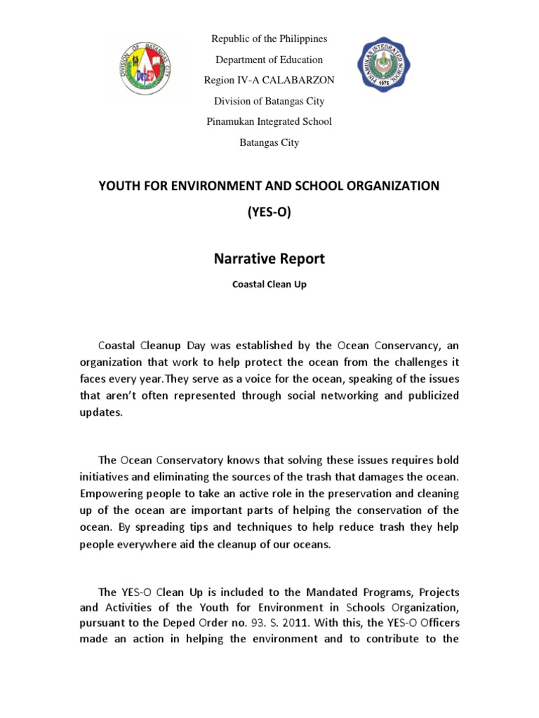 Coastal Clean Up Narrative Report | PDF | Natural Environment | Nature