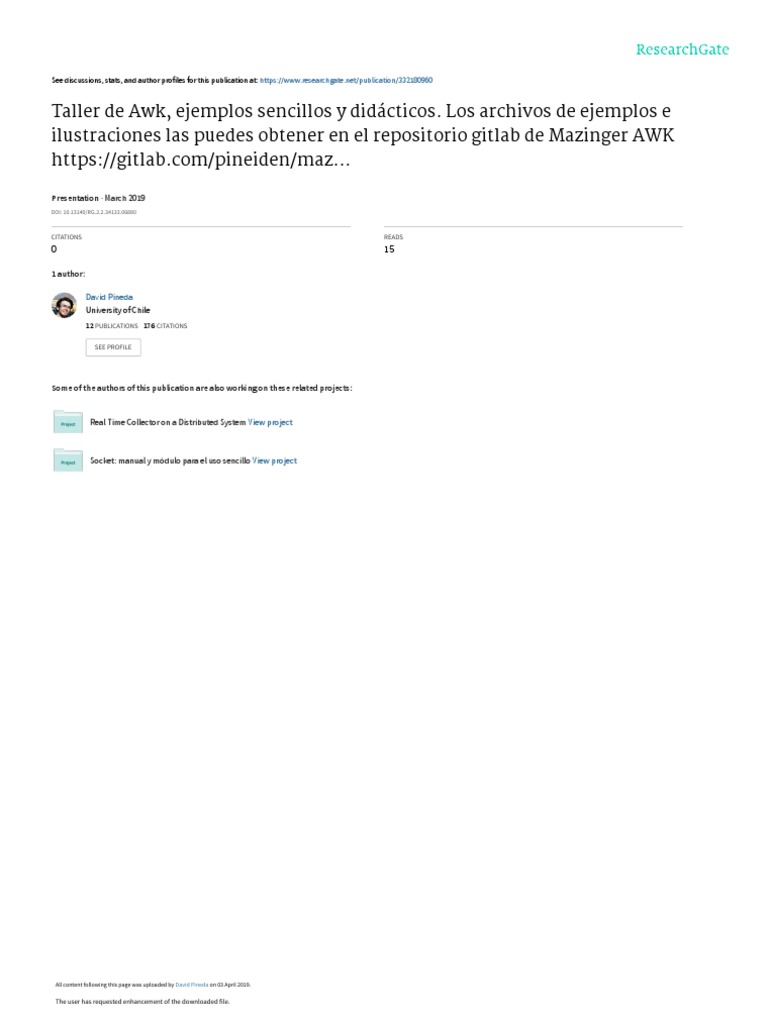 Taller de Awk, Ejemplos Sencillos y Didácticos. Los Archivos de Ejemplos e Ilustraciones Las ...