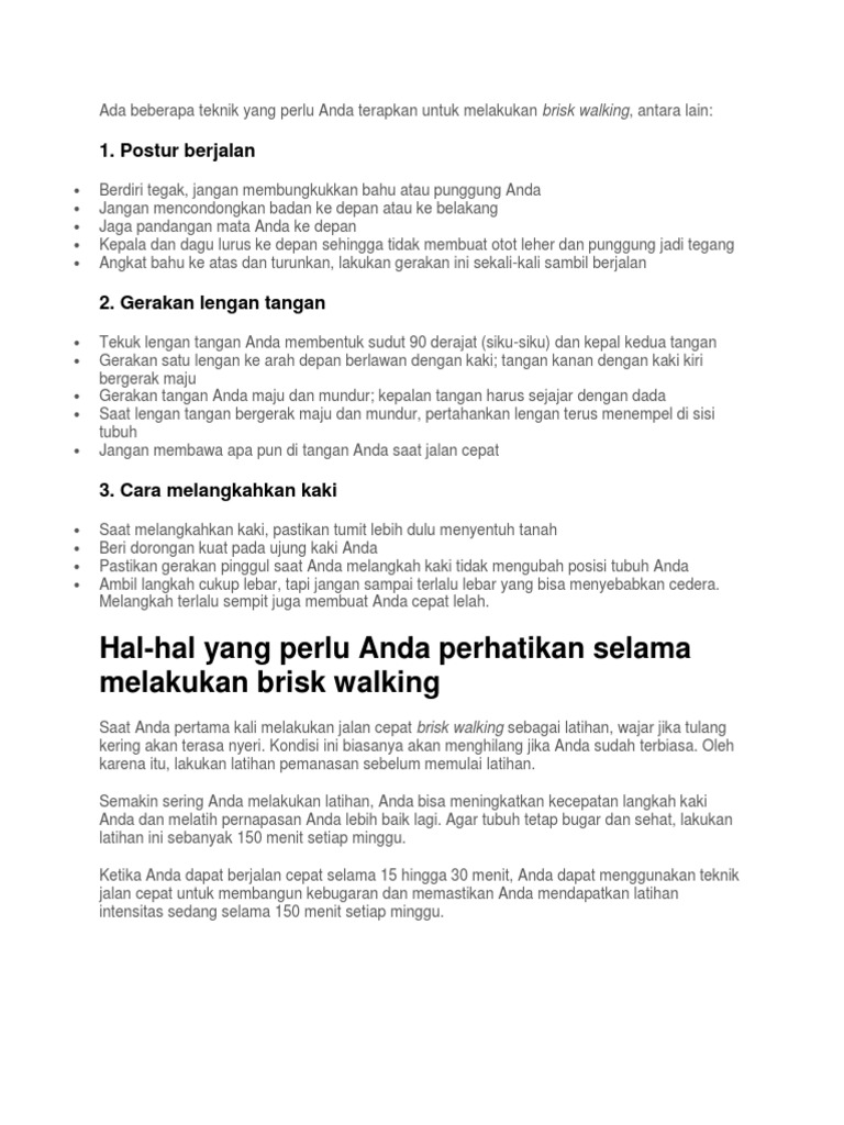 Teori Brisk Walking | PDF