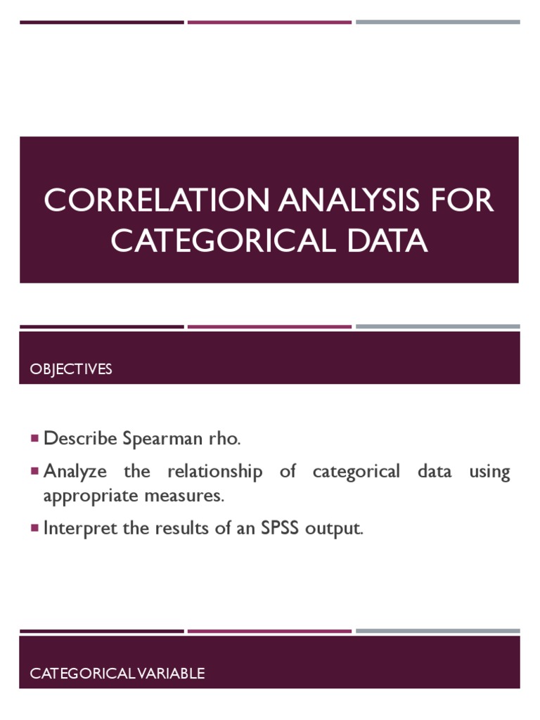 Correlation Analysis For Categorical Data | PDF | Spearman's Rank ...