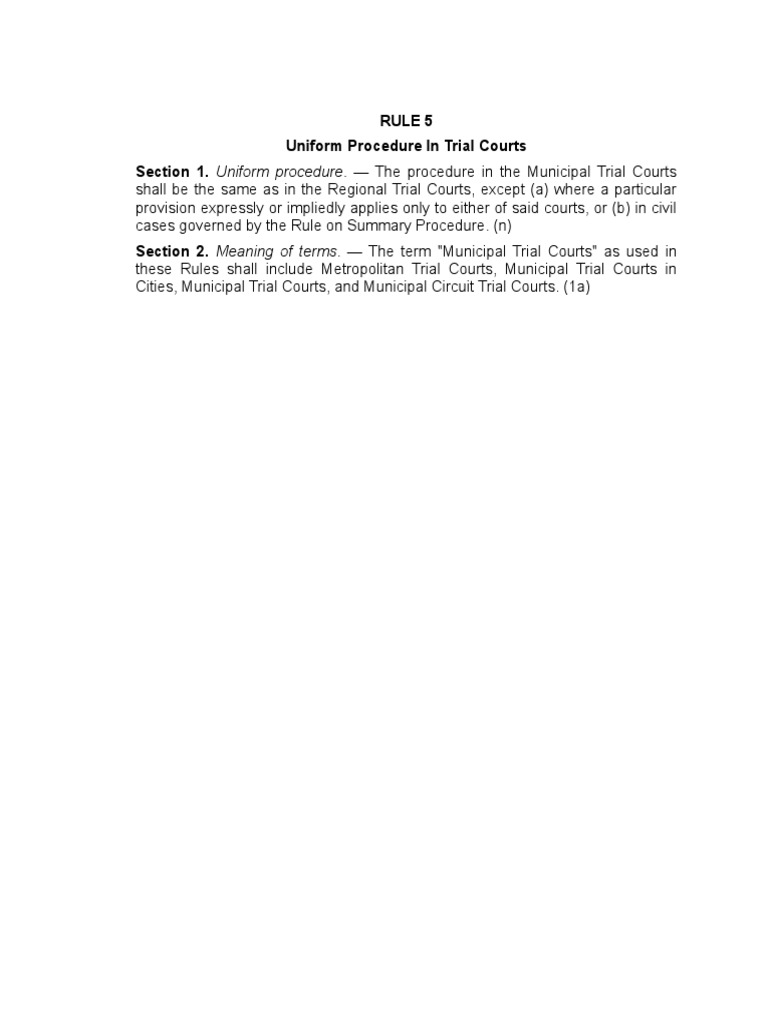 Rules of Court, Rule 5 | PDF