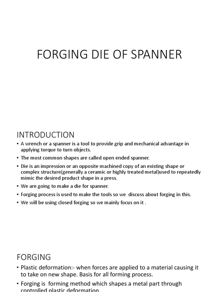 Forging Die of Spanner | PDF | Forging | Steel