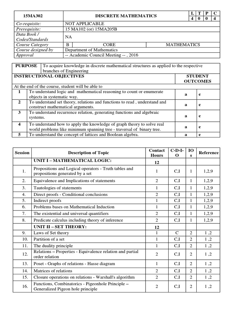Discrete Math for Engineering | PDF | Recurrence Relation | Group (Mathematics)