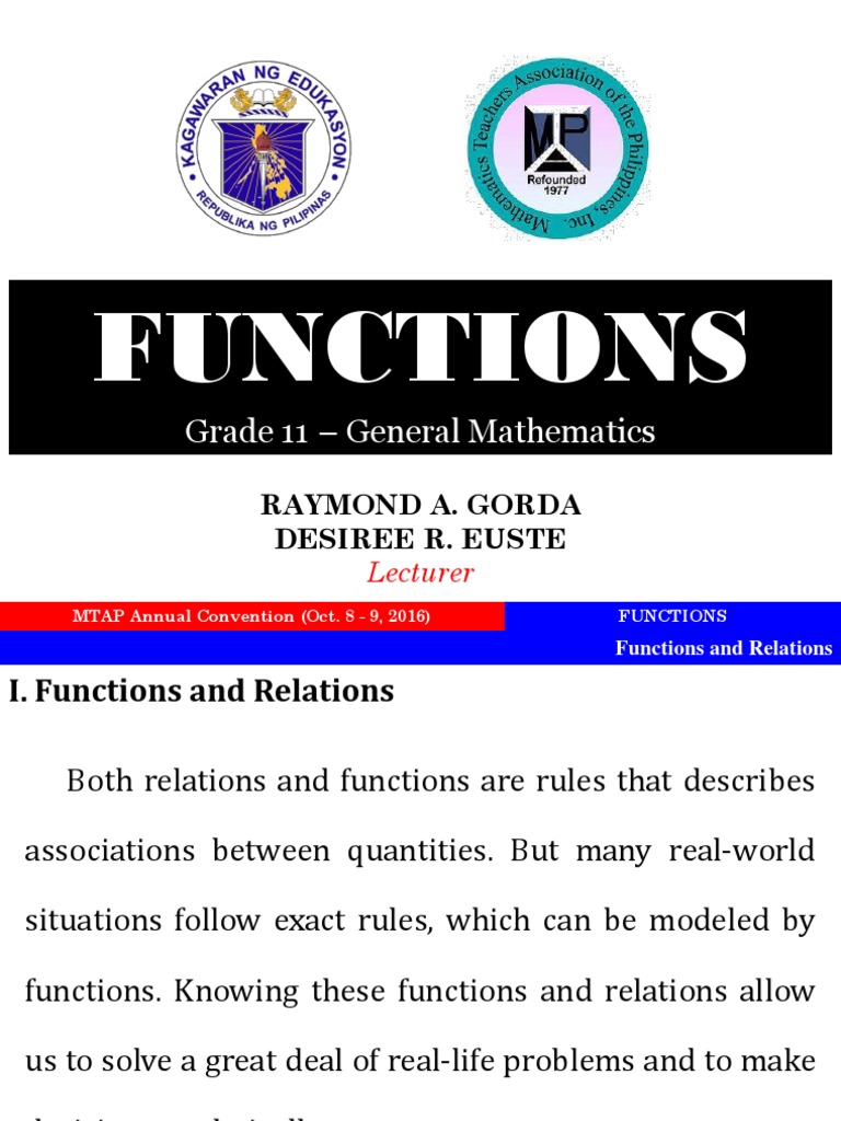 Functions: Grade 11 - General Mathematics | PDF | Fahrenheit | Function (Mathematics)
