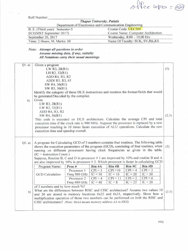 Thapar University, Patiala: Proc # RTN #A RTN #B RTN #C RTN #D | PDF ...