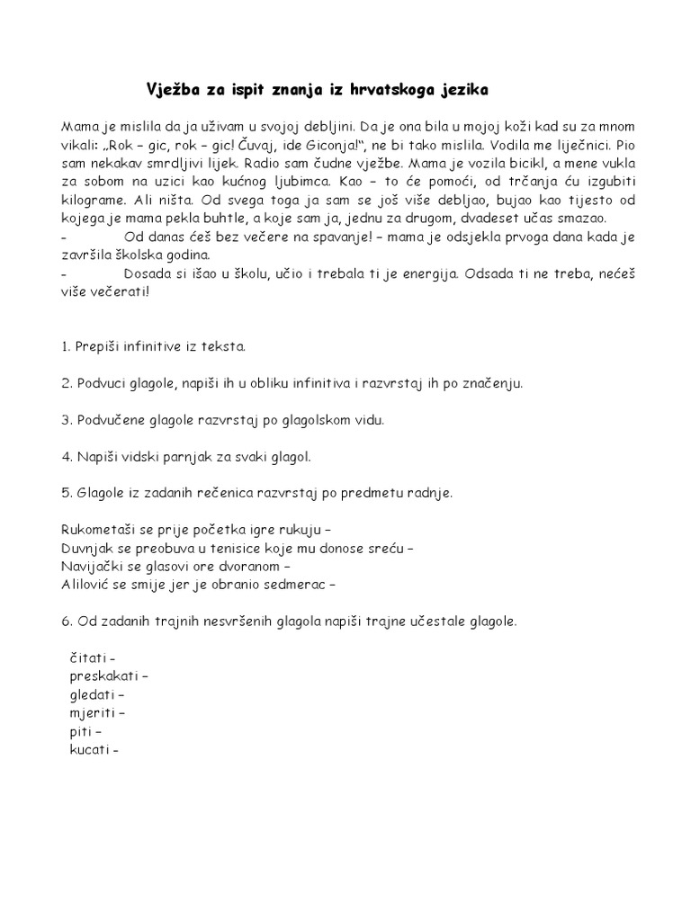 Vjezba Za 6 Razred | PDF