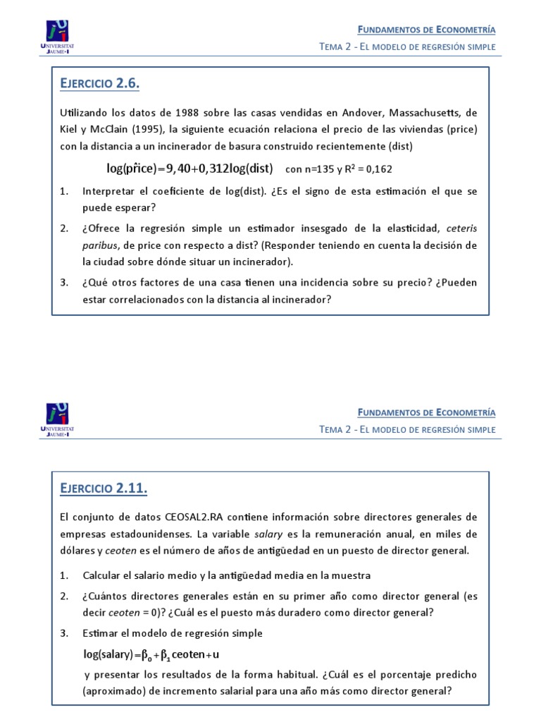 Prácticas Econometría | Descargar gratis PDF | Salario | Análisis de regresión