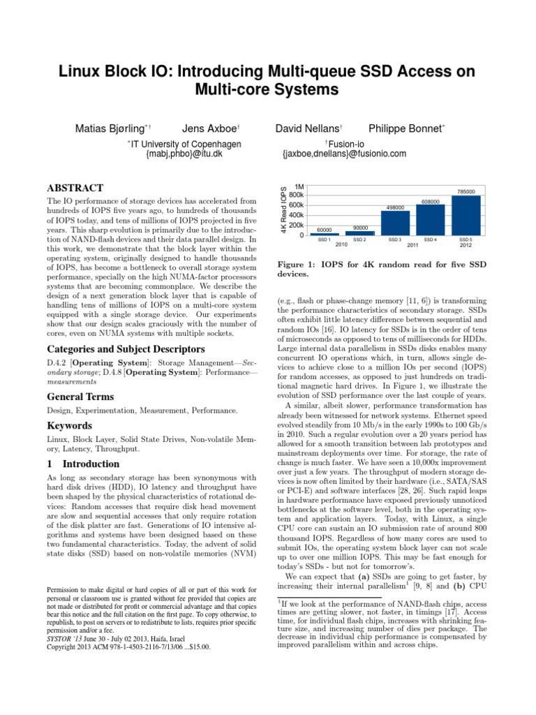 Linux Block IO Paper Systor13-Final18 | PDF | Solid State Drive | Scheduling (Computing)