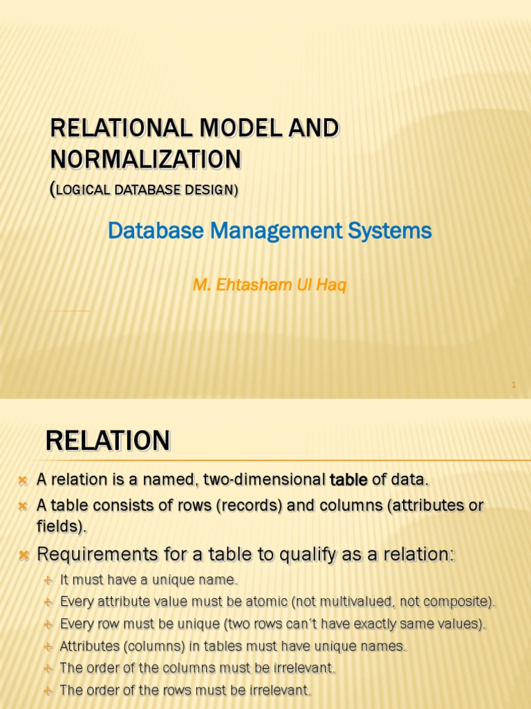 Relational Model and Data Normalization | PDF | Relational Database | Data Management