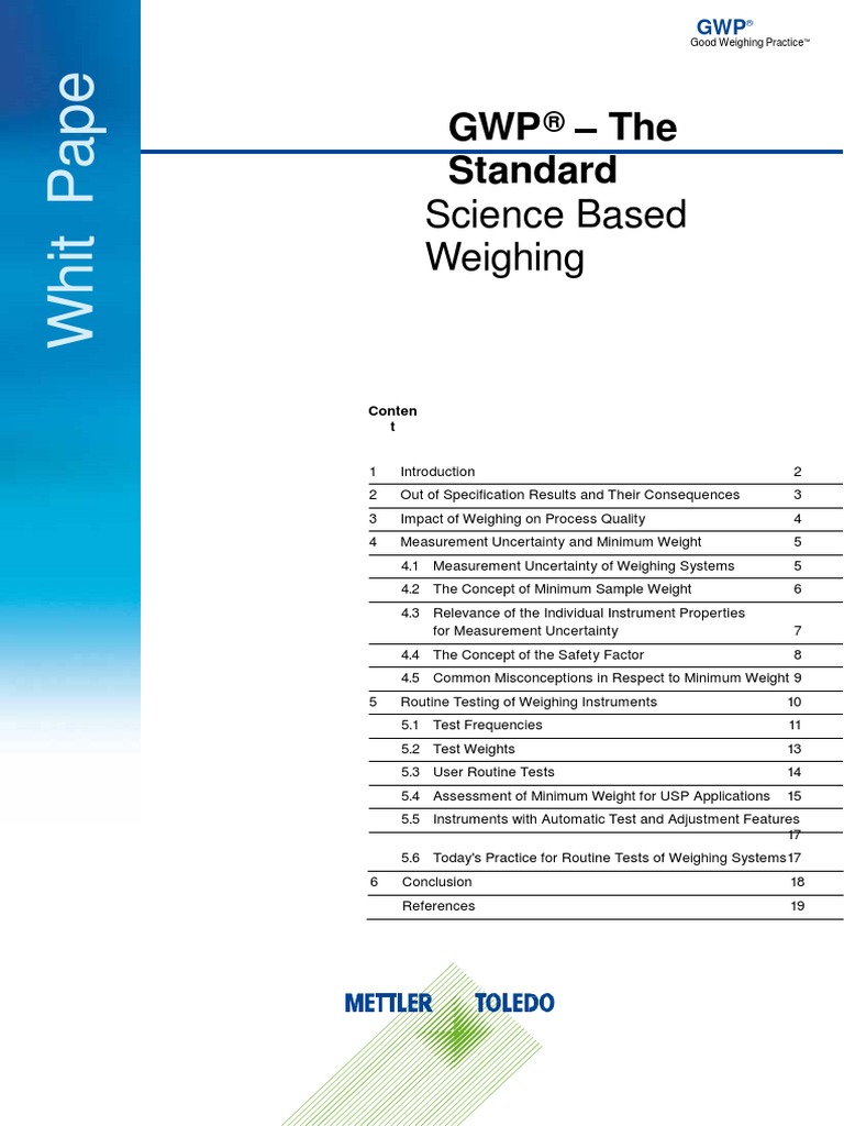 WP GWP Global Weighing Standard en Final 2014 | PDF | Calibration | Weight