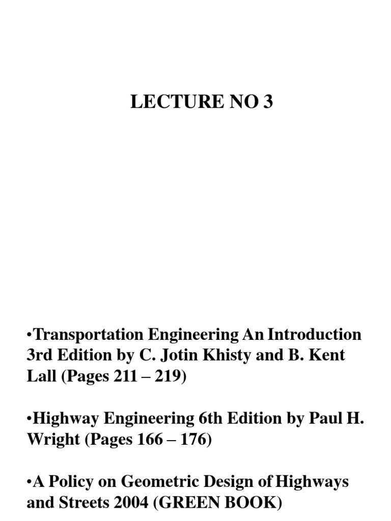 Lecture No 3 | PDF | Lane | Traffic