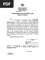 OATH OF OFFICE Tagalog | PDF