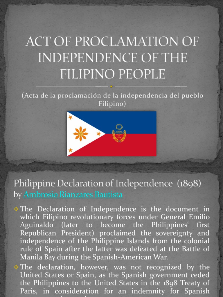 Philippine Independence Proclamation 1898 | PDF | Philippines