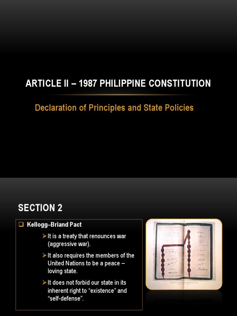 ARTICLE II - 1987 Philippine Constitution | PDF | Article Two Of The ...