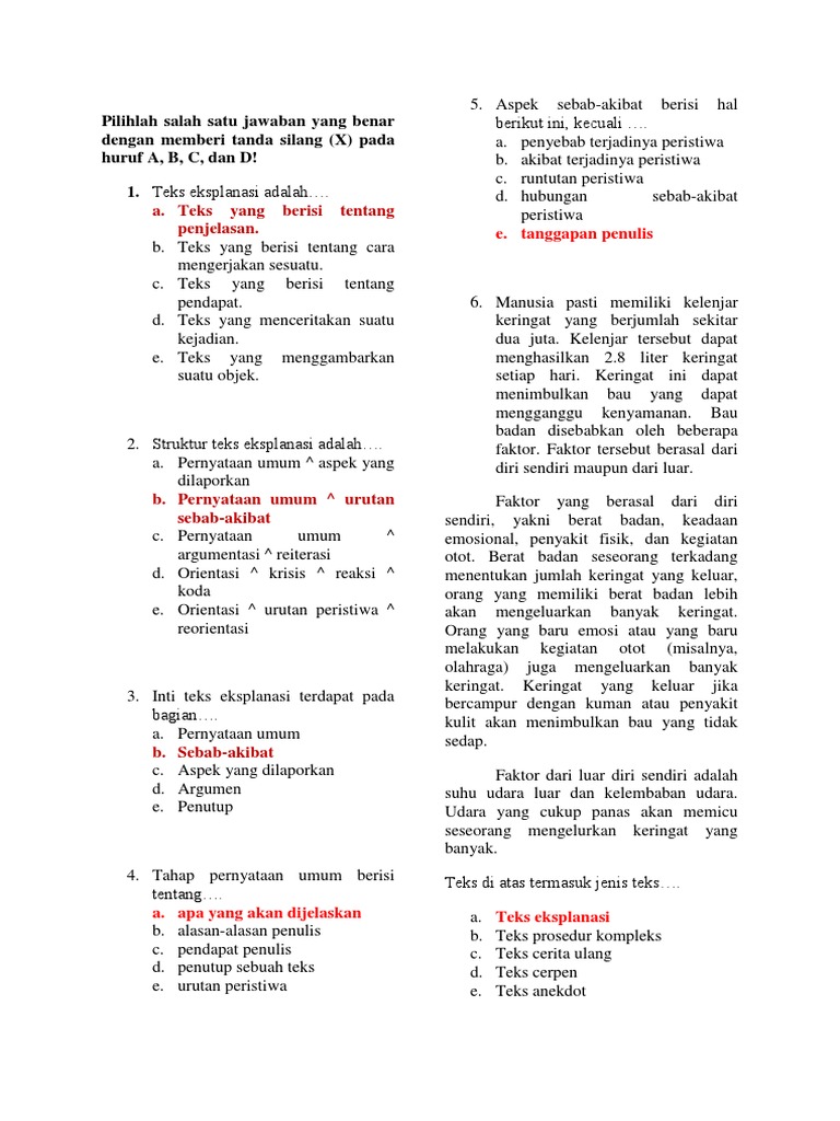 Contoh Soal Teks Eksplanasi | PDF