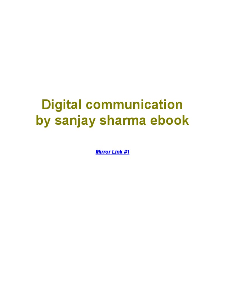 Digital Communication by Sanjay Sharma Ebook PDF | PDF | Computing ...