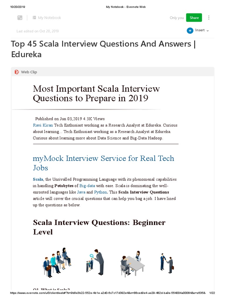 Edureka - Scala Interview Questions | PDF | Scala (Programming Language) | Class (Computer ...