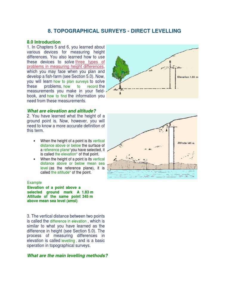 Differential Leveling | PDF | Surveying | Contour Line