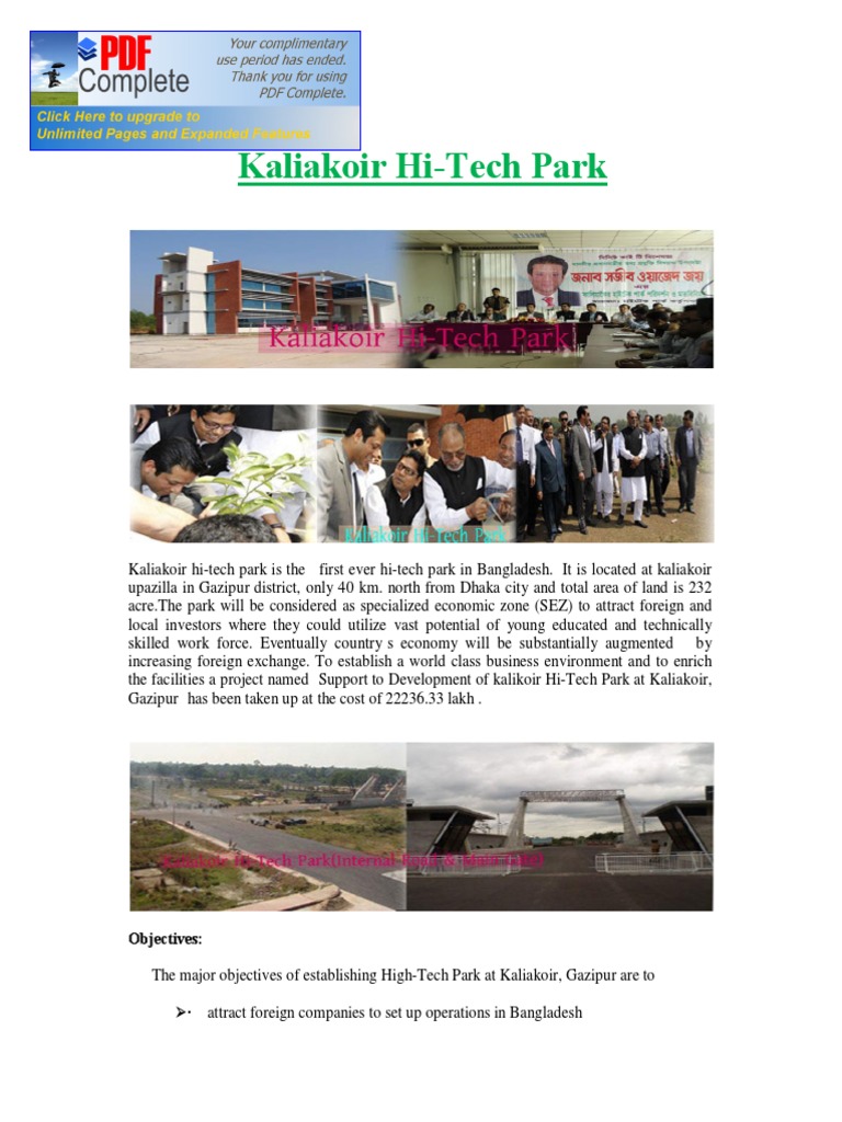 Development of Kaliakoir Hi-Tech Park: An Ambitious Project to ...