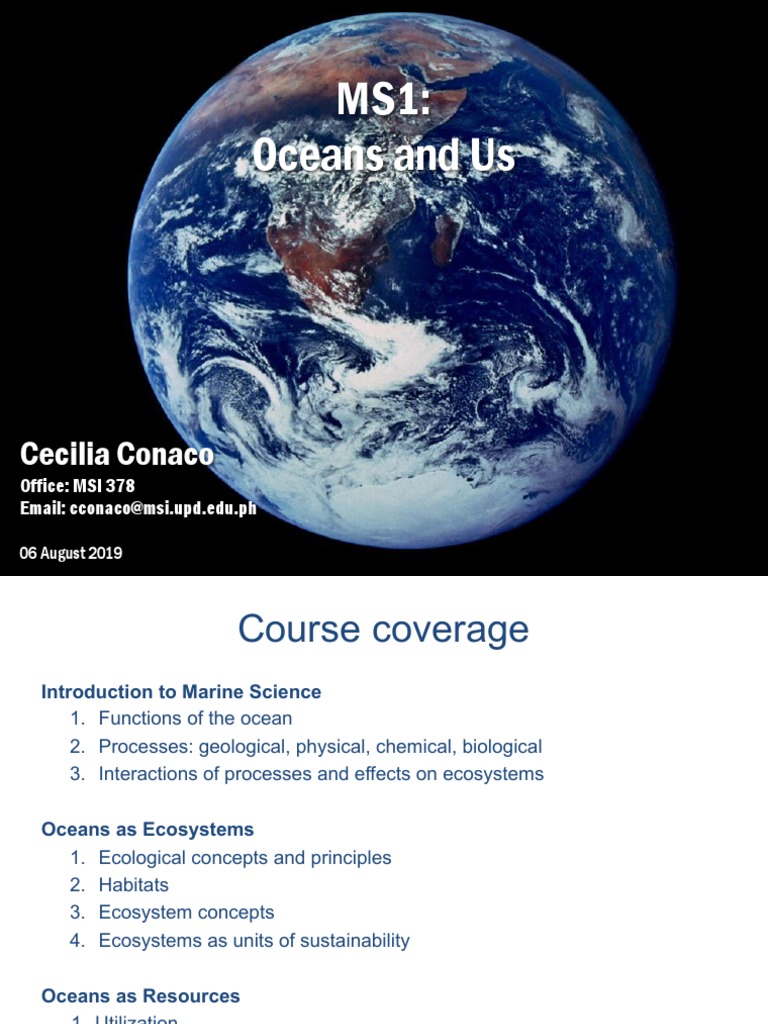 MS1: Oceans and Us: Cecilia Conaco | PDF