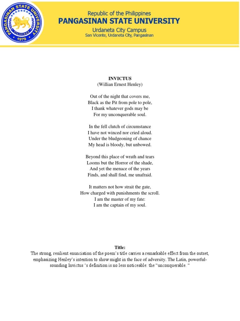 An Unconquerable Spirit: Analysis of William Ernest Henley's Poem ...
