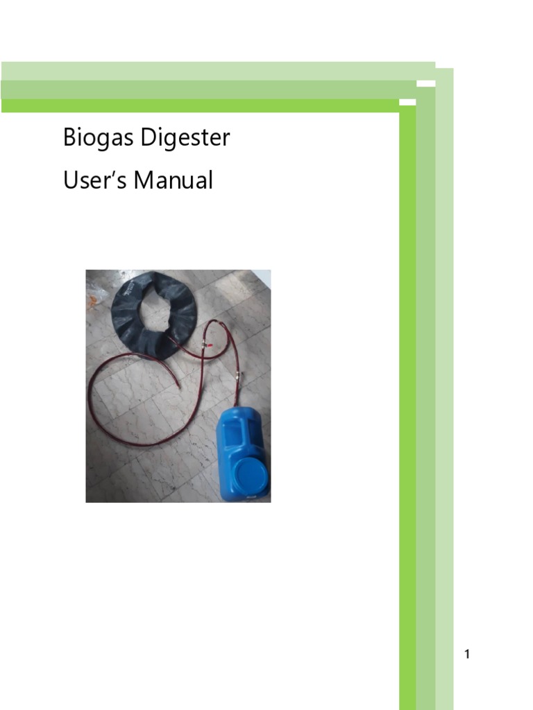 Biogas Digester User Manual | PDF | Anaerobic Digestion | Pipe (Fluid ...