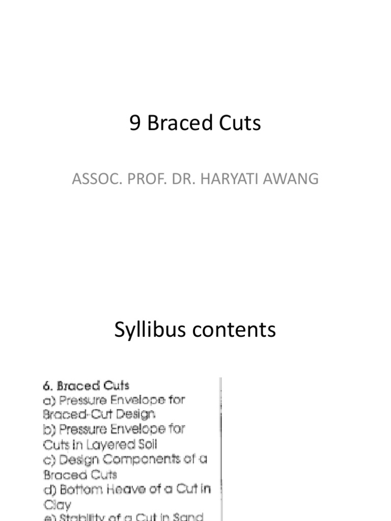 9 Braced Cuts | PDF | Deep Foundation | Bending