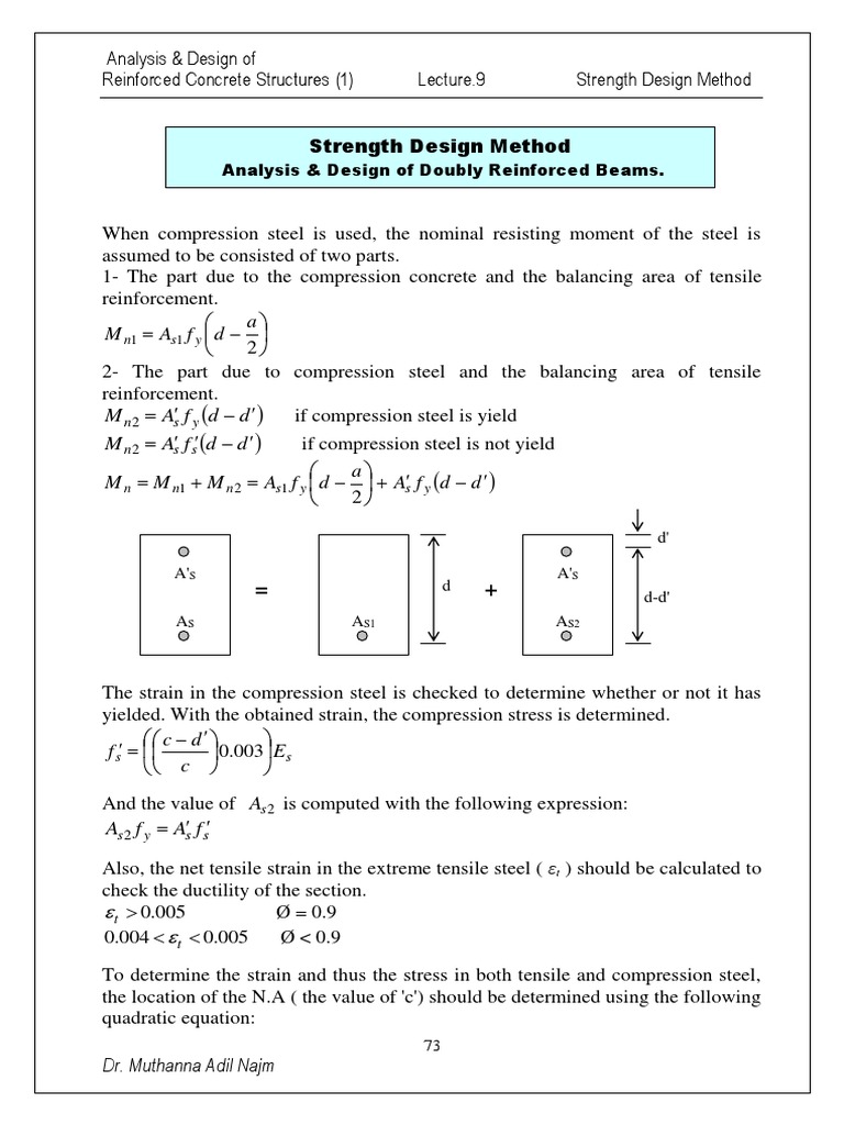 Analysis of Doubly Reinforced Concrete Beams Using the Strength Design ...