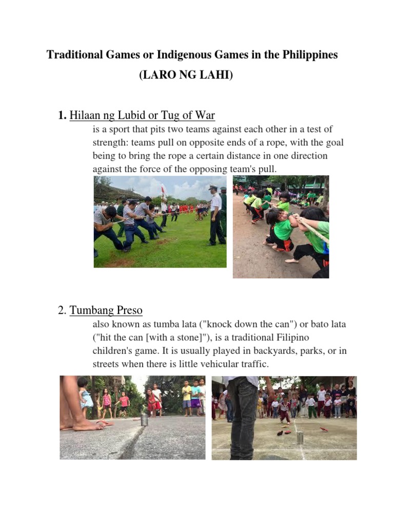 Traditional Games or Indigenous Games in The Philippines (Laro NG Lahi ...