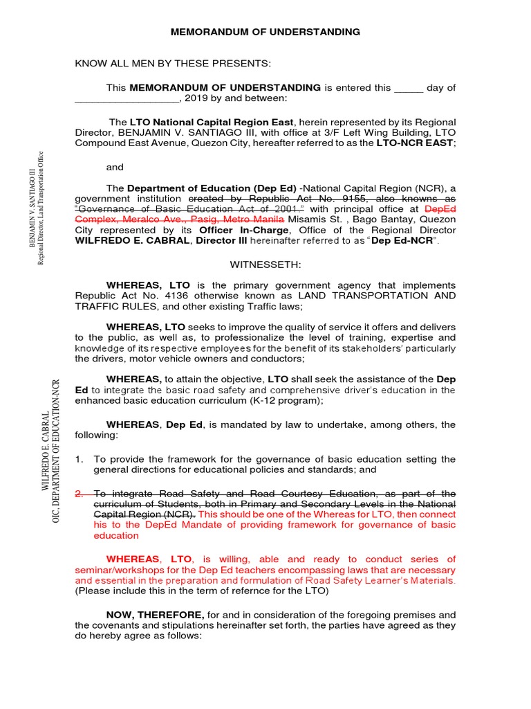 Deped Mou | PDF | Metro Manila | Consent