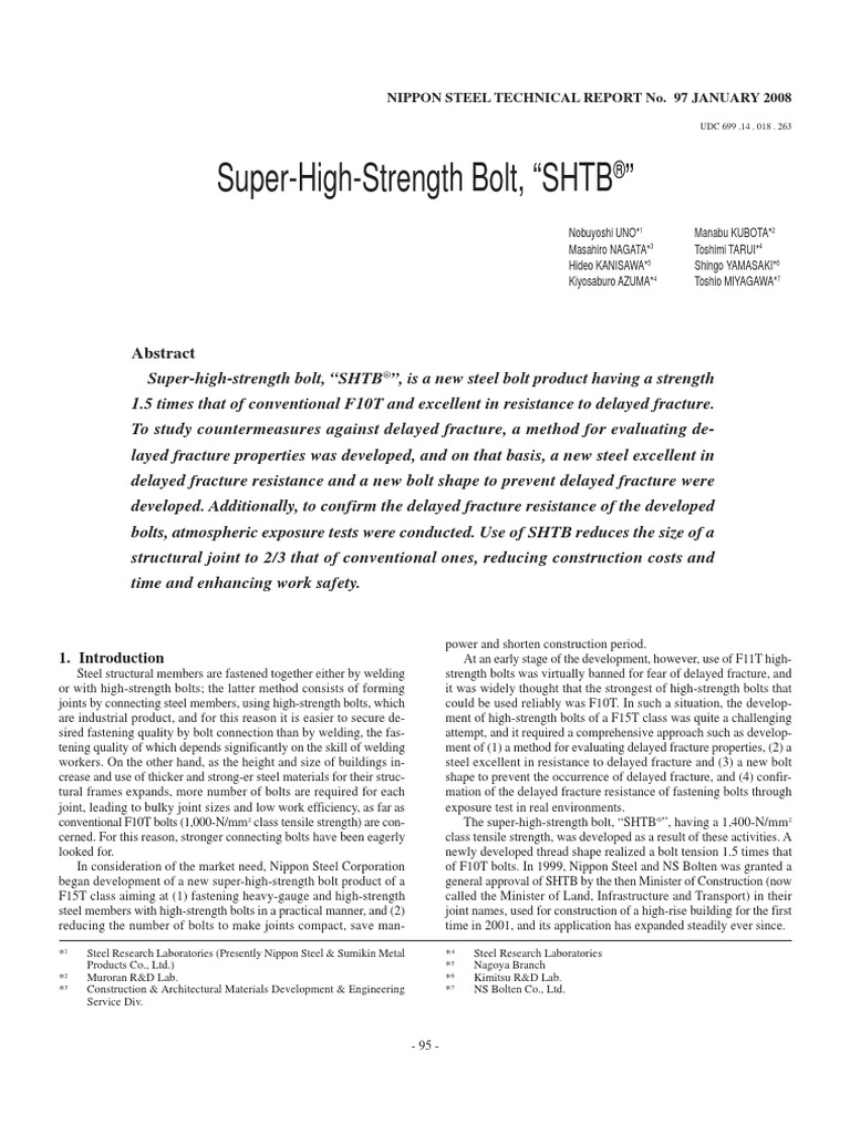 Specification Super High Tension Bolt PDF | PDF | Screw | Nut (Hardware)