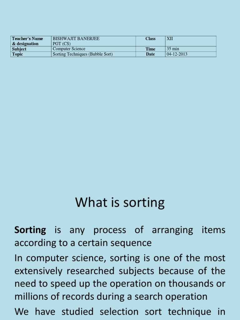 Bubble Sorting | PDF | Theoretical Computer Science | Algorithms And Data Structures