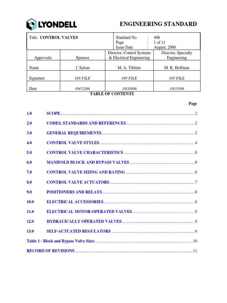 Control Valve Selection Basis | PDF | Valve | Pump