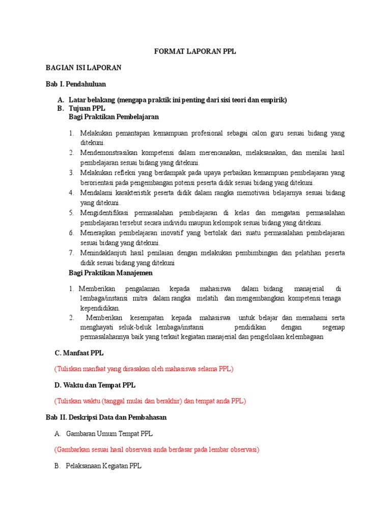 Format Laporan PPL | PDF
