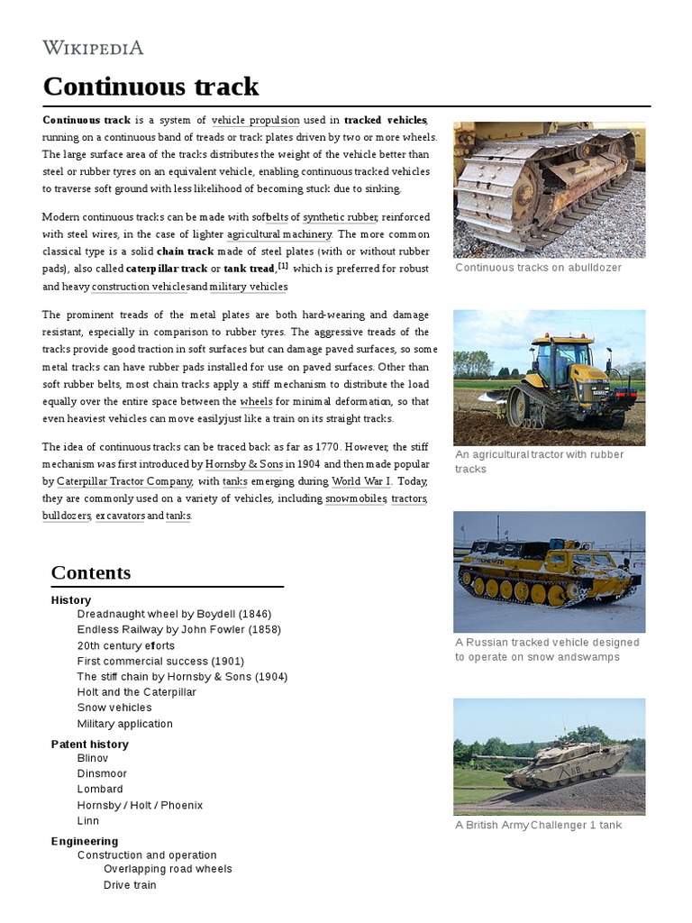 Continuous Track | PDF | Suspension (Vehicle) | Land Vehicles
