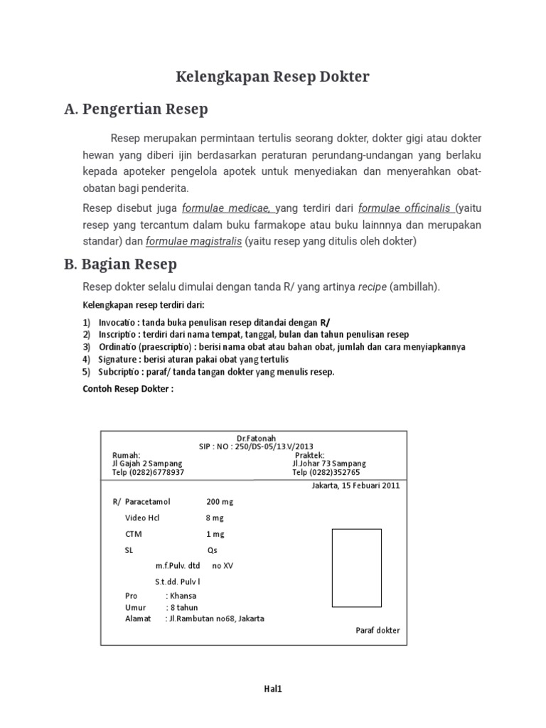 Kelengkapan Resep Dokter | PDF