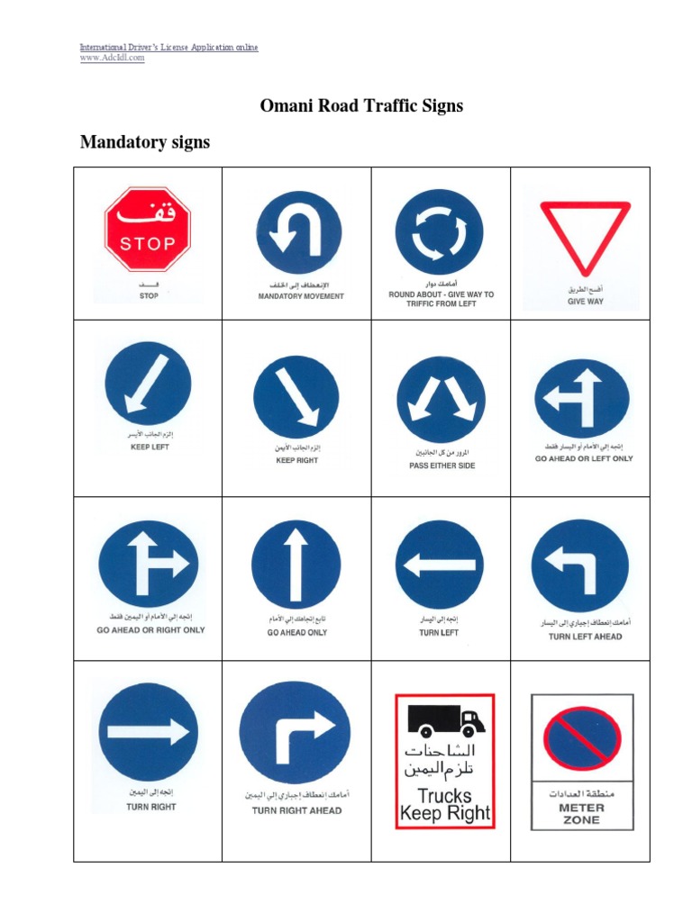 Omani Road Teraffic Signs PDF | PDF