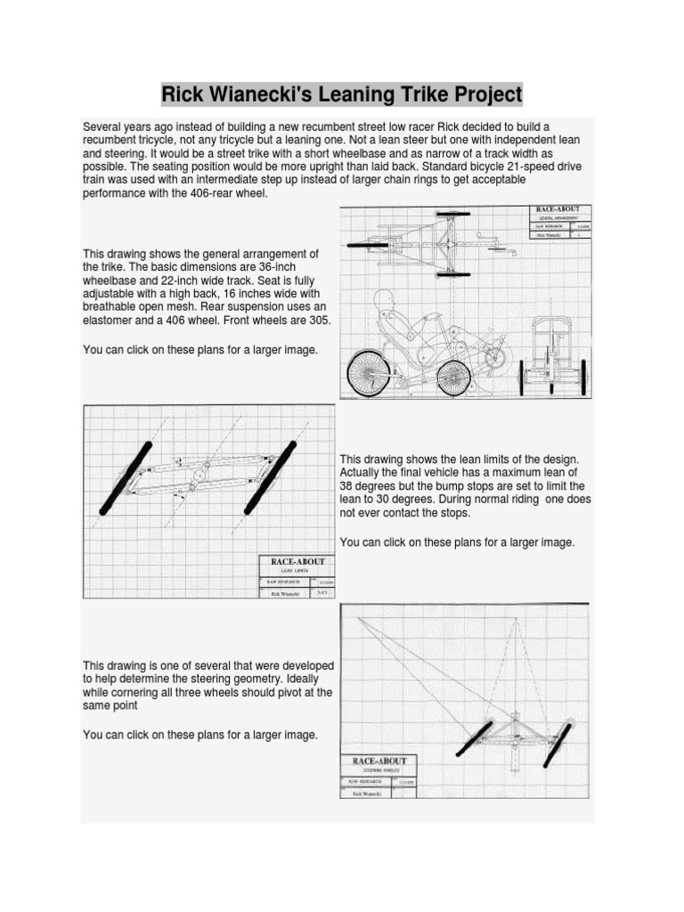 Rick Wianeckis Leaning Trike Project | PDF | Vehicles | Vehicle Technology