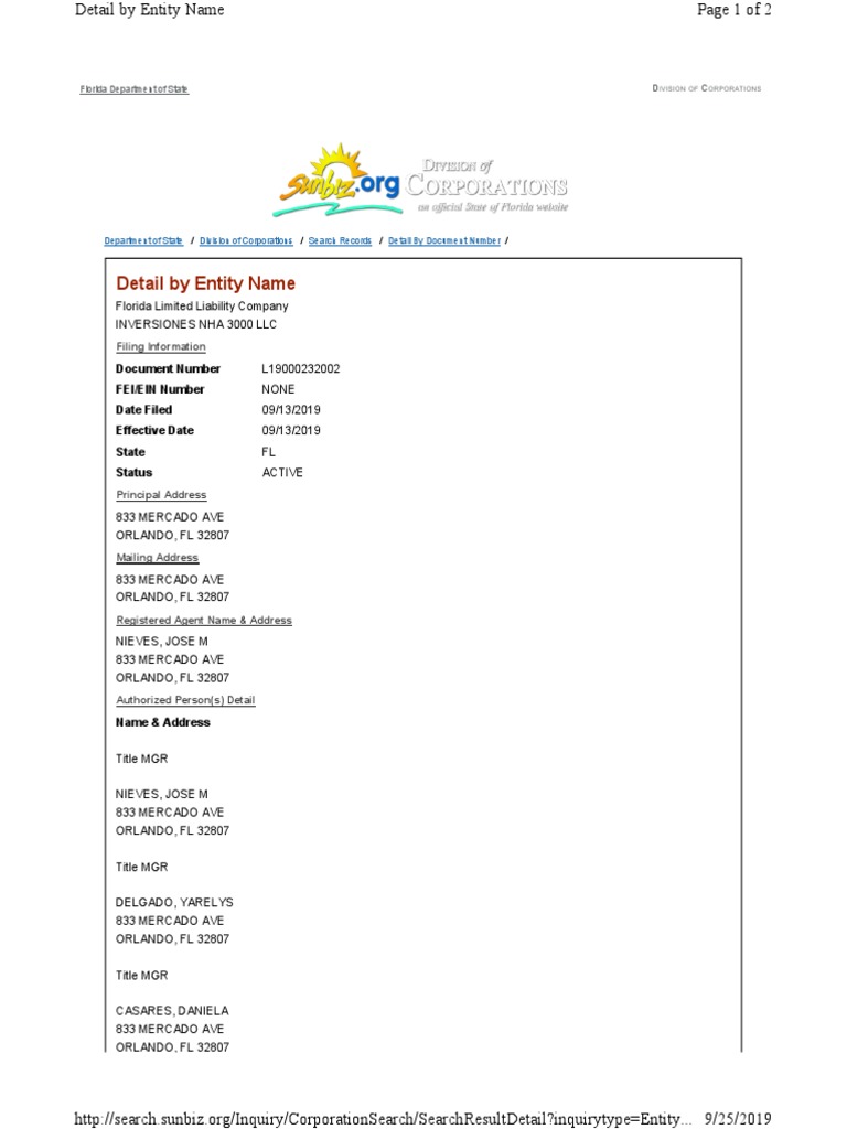 Activation Sunbiz | PDF
