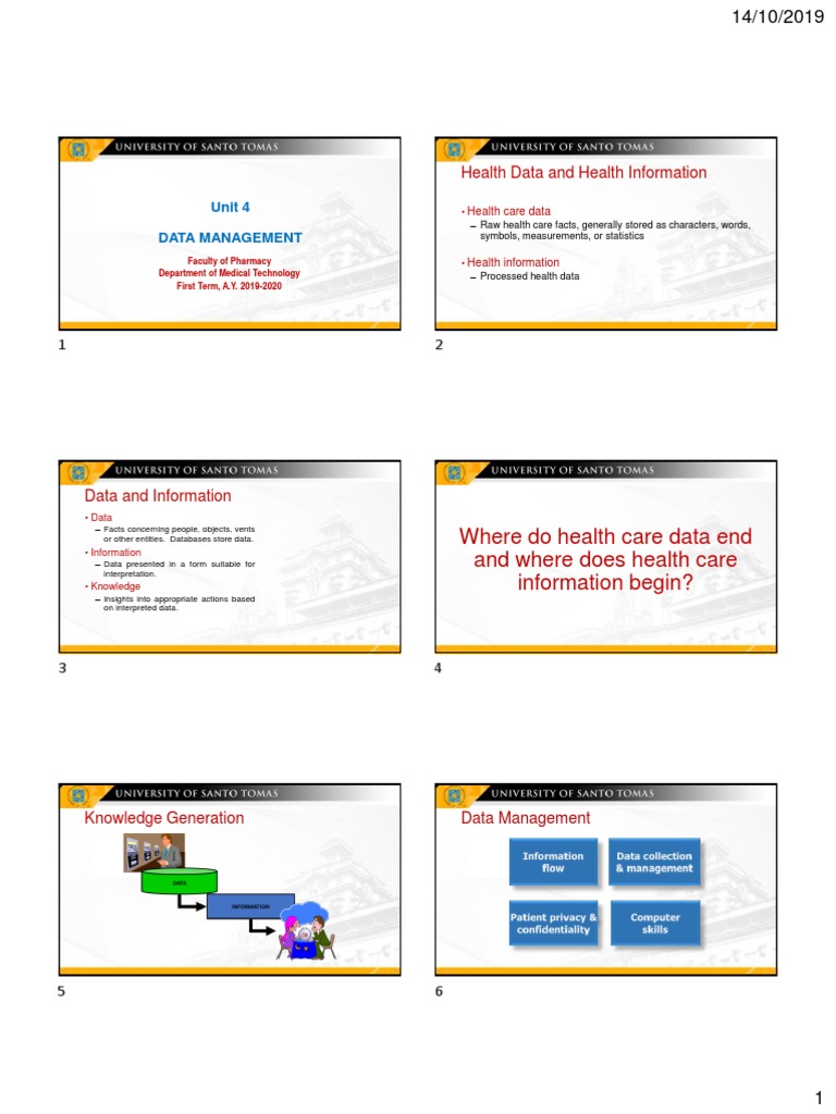 Unit 4 Data Management | PDF | Omics | Patient