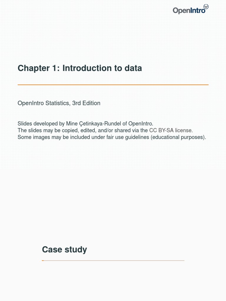 Chapter 1: Introduction To Data: Openintro Statistics, 3Rd Edition | PDF | Sampling (Statistics ...